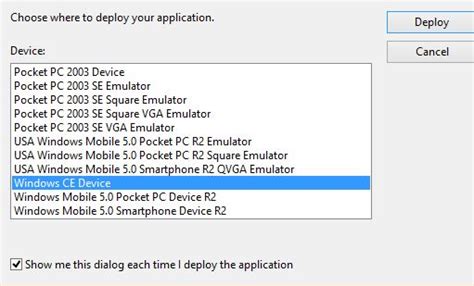 windows ce 7 connection error while develop my project in