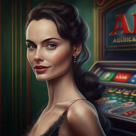 Premium Photo A Woman In Front Of A Slot Machine That Saysaion It