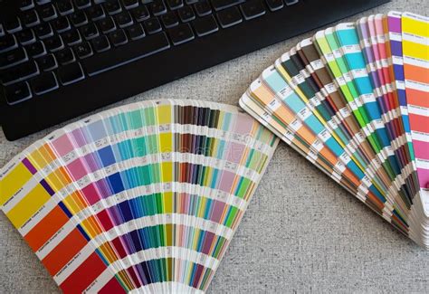 Colorful Color Palette Used For Color Matching In Design Computer Keyboard Stock Image Image