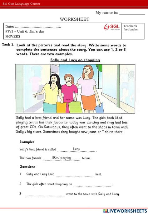 Movers Free Interactive Worksheets 2175521