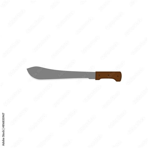 Bolo Machete Flat Design Vector Illustration Isolated On White