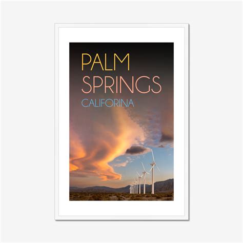 Palm Springs Poster Windmill Above Bed Decor Wall Decor