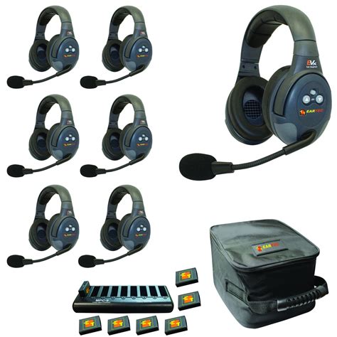 Eartec Co Evx7d Full Duplex Wireless Intercom System W 7 Headsets Full Compass Systems