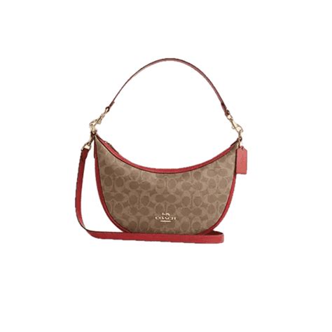 Coach Coach Aria Signature Canvas Shoulder Bag Womens Purse
