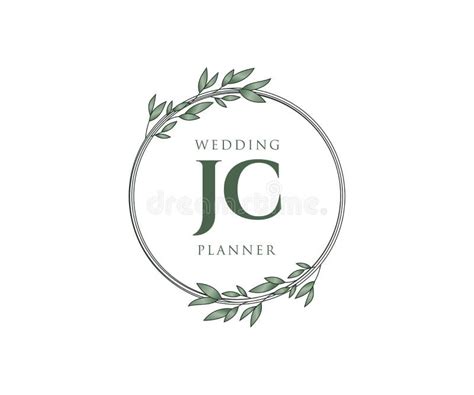 Jc Initials Letter Wedding Monogram Logos Collection Hand Drawn Modern