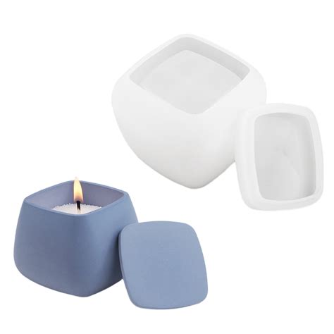 Cubic Concrete Jar Silicone Molds Cubic Cup Silicone Molds For Epoxy