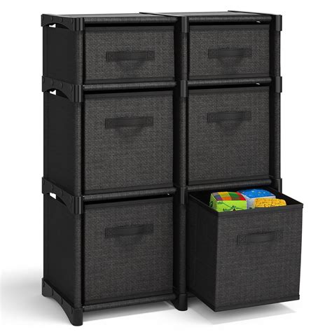 Nestl Cube Storage Organizer 6 Cube Black For Bedroom Living Room