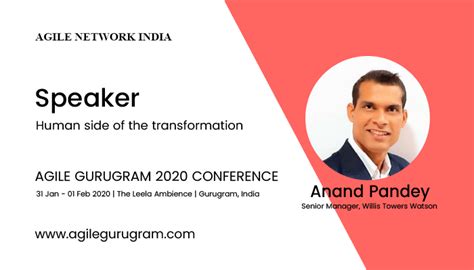 Speaker Announcement Anand Pandey At Agile Gurugram 2020 Conference