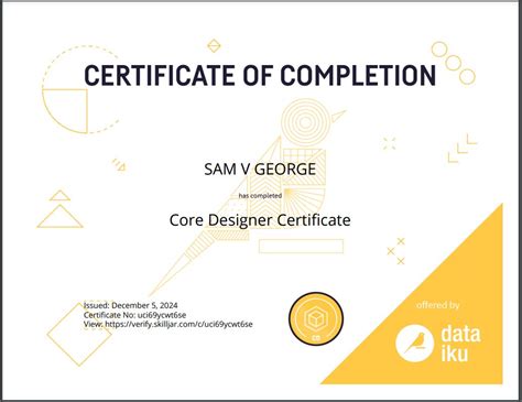 Dataiku Certification Datascience Dataanalytics Continuouslearning… Sam V George