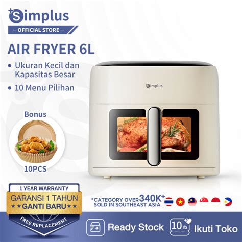 Simplus Air Fryer 6l Penggorengan Sehat Tanpa Minyak Airfryer Rumah