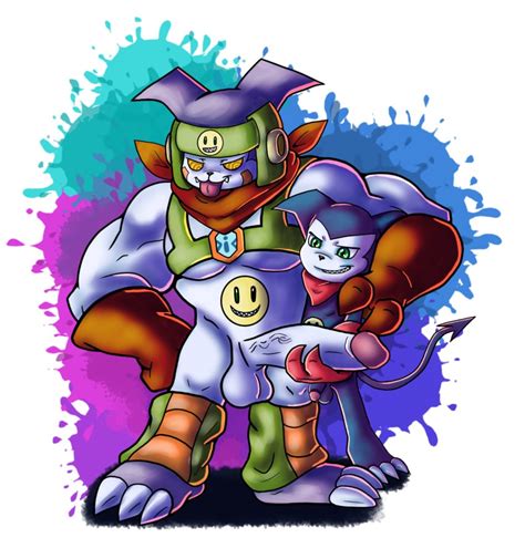 Rule 34 Anthro Balls Bandai Namco Boots Claws Clothing Demon Digimon Digimon Species Duo