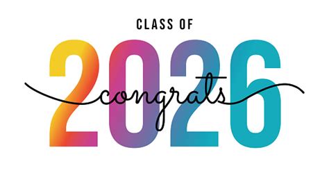 Ilustración De Class Of 2026 Lettering Congratulations To Graduates