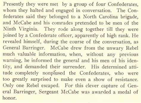 Is The Man Who Captured General Barringer A Medal Of Honor Recipient