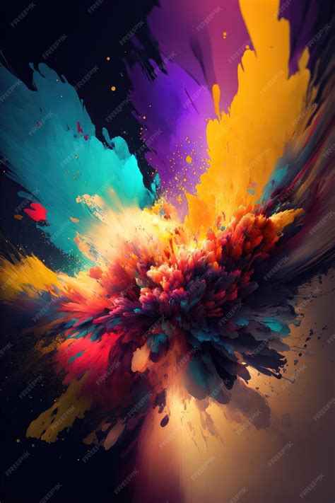 Premium Photo Abstract Art Of Exploding Vibrant Multicolored Frame