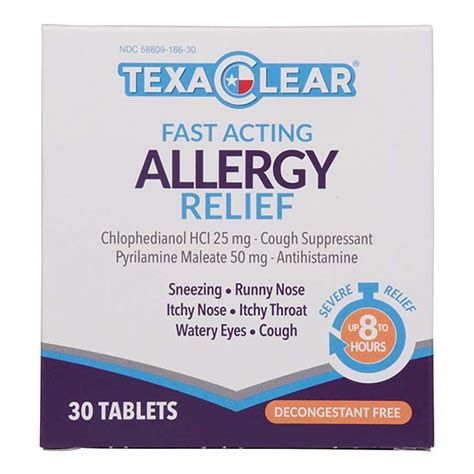Texaclear Allergy Relief Tablets Shop Sinus And Allergy At H E B