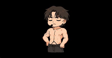 Chibi Jk Stage Art Cute Idol With Mic And Abs Illustration Kpop Sticker Teepublic
