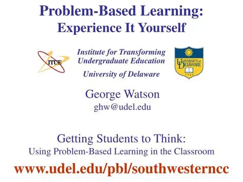 Ppt Problem Based Learning Experience It Yourself At University Of
