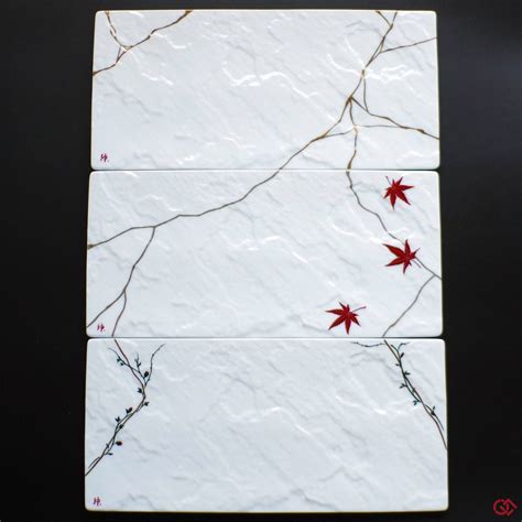 The Kintsugi Labo Japan Neo Kintsugi Serving Plate Momiji Pattern