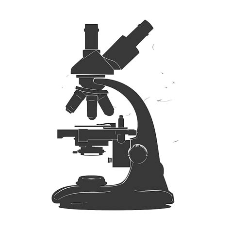 Silhouette Microscope Is A Laboratory Instrument Black Color Only