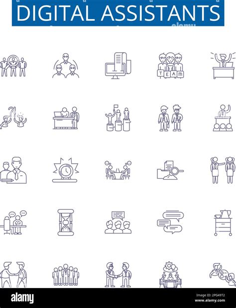 Digital Assistants Line Icons Signs Set Design Collection Of Virtual Assistants Digital Siri