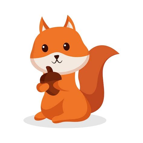 Premium Vector Cute Squirrel Character Design Illustration
