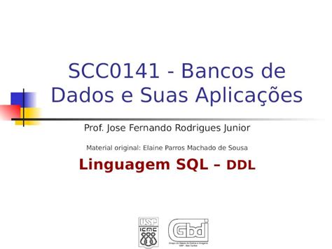 Ppt Scc0141 Bancos De Dados E Suas Aplicações Prof Jose Fernando