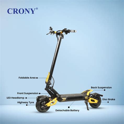 Crony V8 Electric Scooter 1600w X2 Motors 60v26ah Battery 40 80km Ran