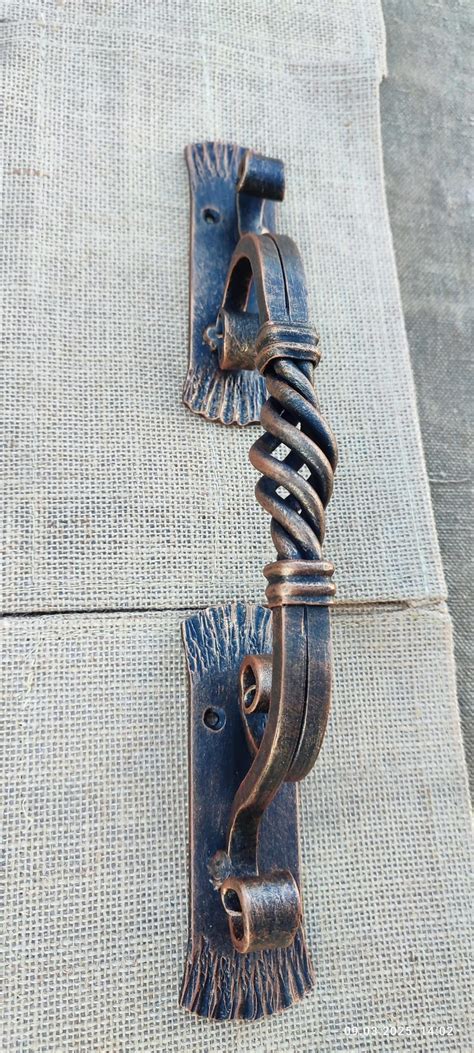 Barn Door Handle Hand Forged Wrought Iron Pull Rustic Heavy Duty Gate