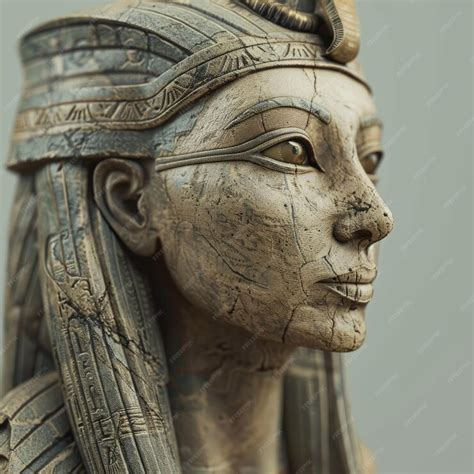 Ancient Statue Of A Female Egyptian Pharaoh Premium Ai Generated Image