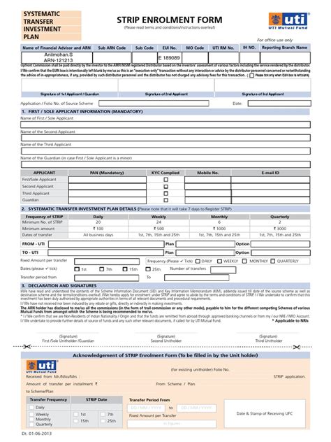 Uti Systematic Transfer Investment Plan Uti Stp New Editable