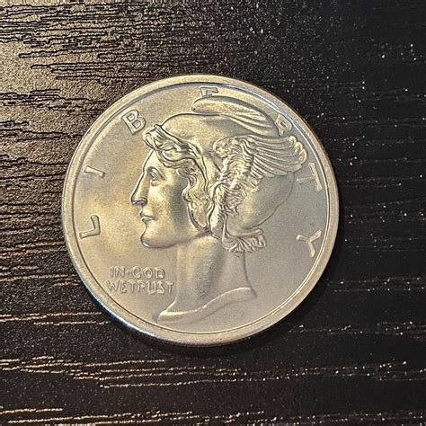 1 Oz 999 Fine Silver Round Mercury Dime Design Ebay
