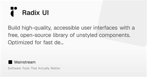 Radix Ui The Building Blocks For Accessible Design Systems Mainstream