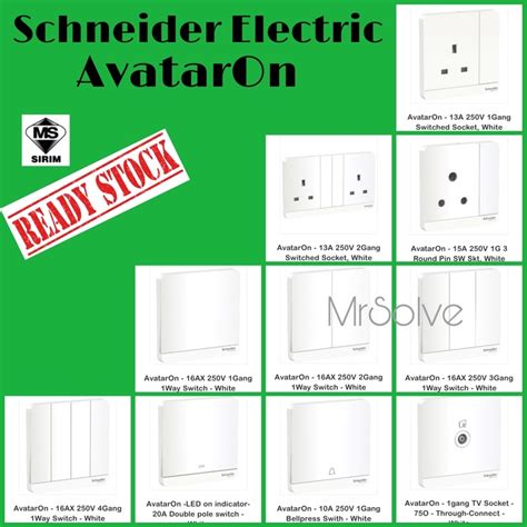 Schneider Avataron 13a Switched Socketdouble Switched Socket 15a Sso