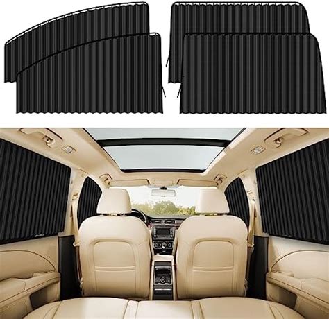 Zatooto 4 Pcs Car Awning Side Window Black Privacy Sunshade