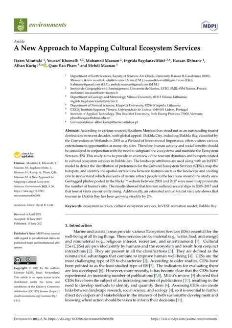 Pdf A New Approach To Mapping Cultural Ecosystem Services