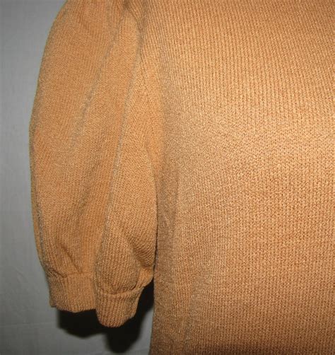 St John Vintage Burnt Sienna Santana Knit Short Sleeve Pullover Sweater