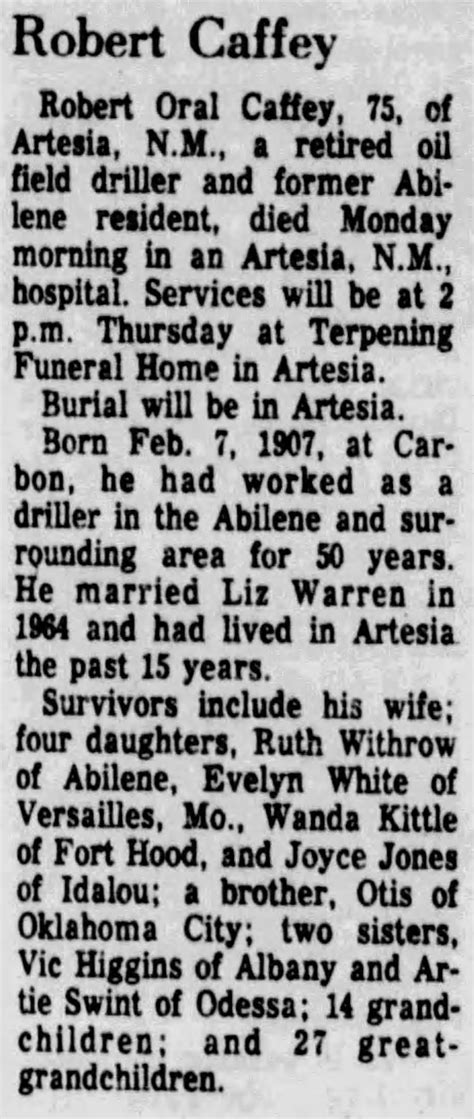 Robert Oral Slim” Caffey 1907 1982 Find A Grave Memorial