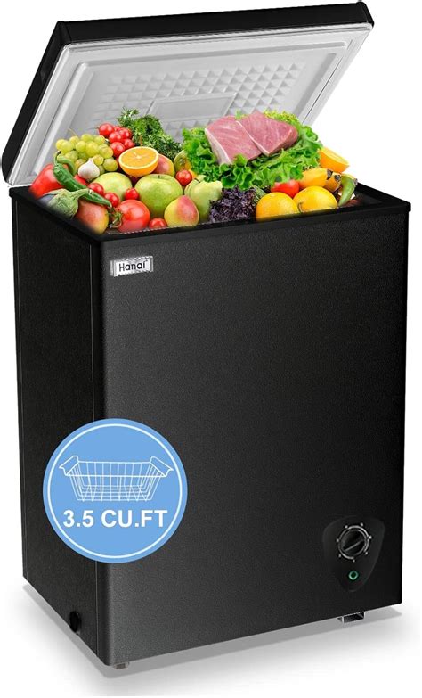 Chest Freezer Small Deep Freezer Black Freezers 3 5 Cu Ft Compact Free Standing Top