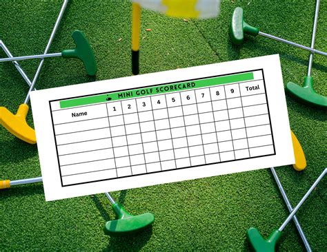 Mini Golf Printable Scorecard Miniature Golf Scorecard Mini Golf