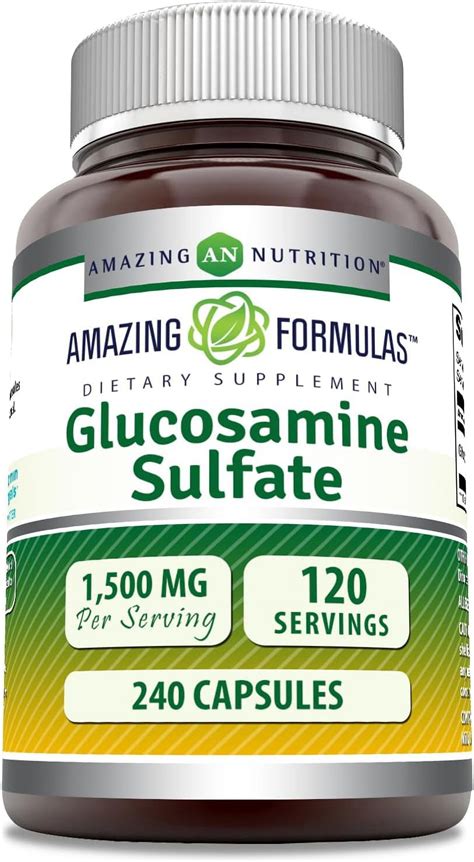 Amazing Formulas Glucosamine Sulfate 1500 Mg 240 Capsules Made In Usa
