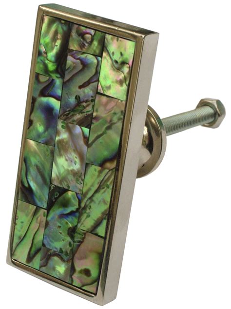 Rectangular Inlaid Abelone Cabinet Knob Chloe Alberry Ltd