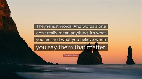 Dana Reinhardt Quote Theyre Just Words And Words Alone Dont Really