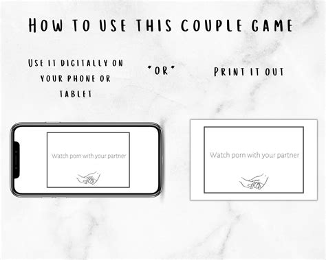 Printable Intimacy Game For Couples 50 Sex Challenges To Explore