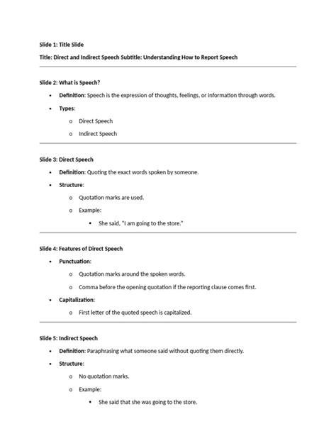 Direct And Indirect Speech Pdf Syntax Linguistics