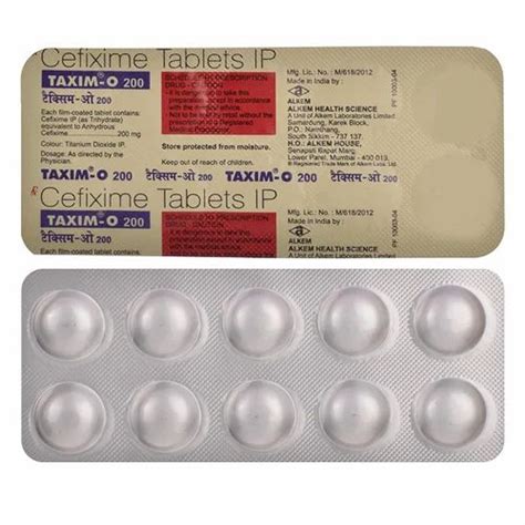 Taxim O 200 Cefixime Tablets At ₹ 108stripe Zifi 200mg Cefixime