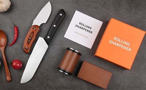 Rolling Knife Sharpener Kit For Straight Edge Roller Knife Sharpening With Industry Diamonds