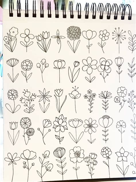 Simple Bullet Journal Flower Doodles 30 Step By Step Tutorials Artofit