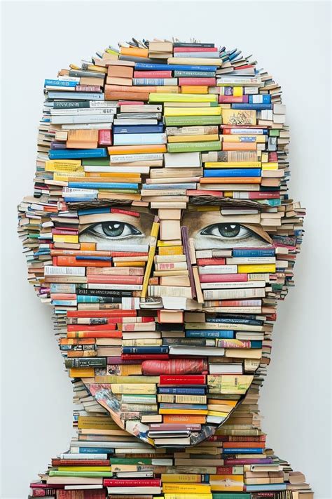 Human Face Made Of Stacked Books Stock Illustration Illustration Of