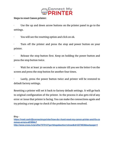Ppt How Do I Hard Reset My Canon Printer And Fix Common Errors
