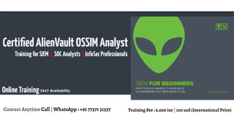 Certified Alienvault Siem Analyst Siem Intelligence